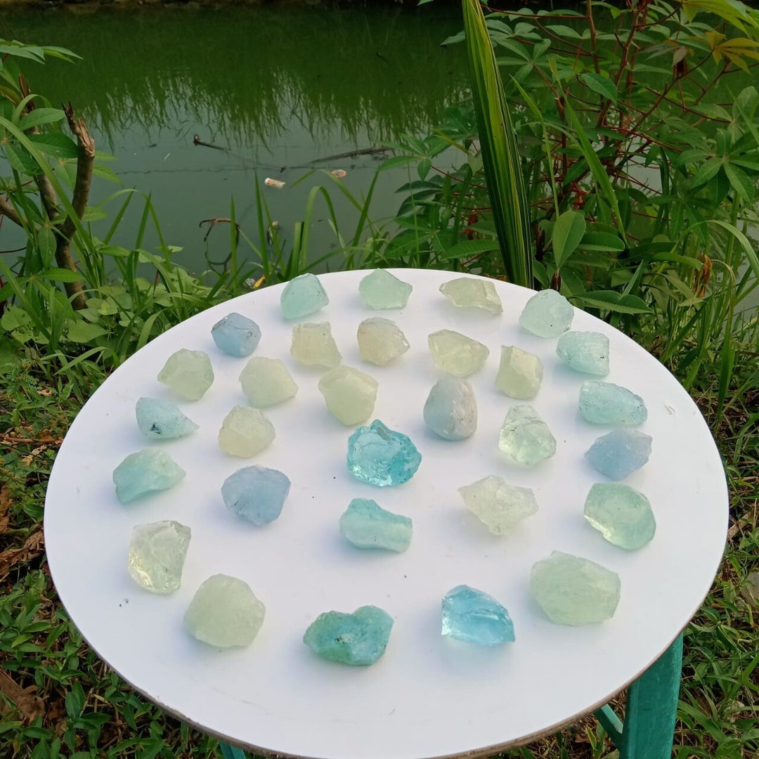 30 Pcs 1082 Gr(24-65 Gr) of Rough Andara Crystal Mix Colors Monatomic ...