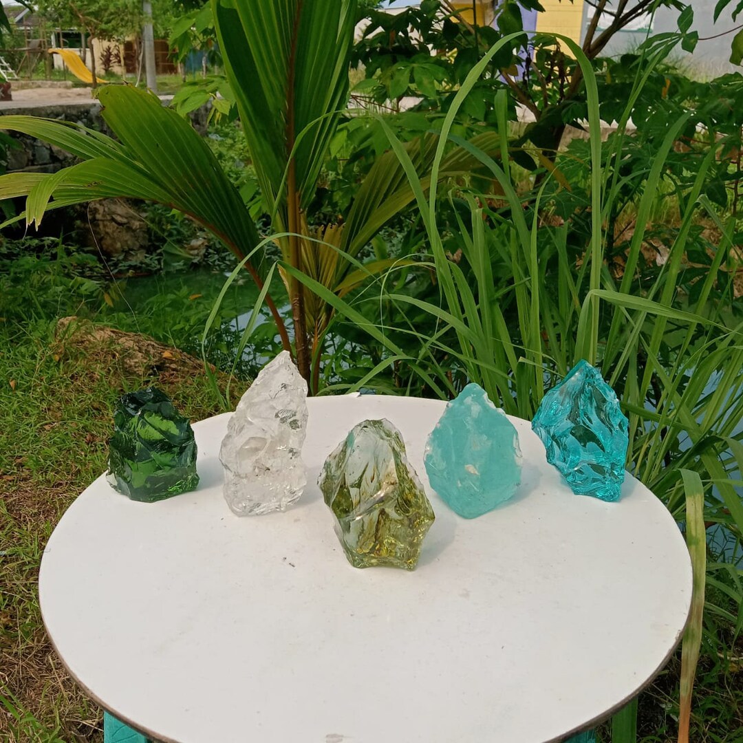 5 Pcs 1306 Gr of Rough Rare Andara Crystal Mix Colors Monatomic for ...