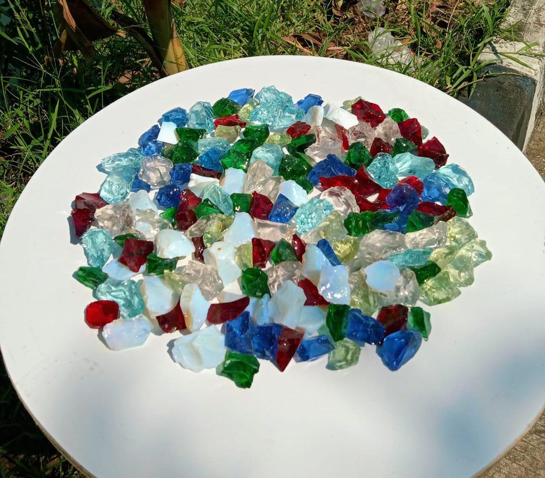 154 Pcs 1162 Gr(3-16 Gr) of Rough Andara Crystal Mix Colors Monatomic ...