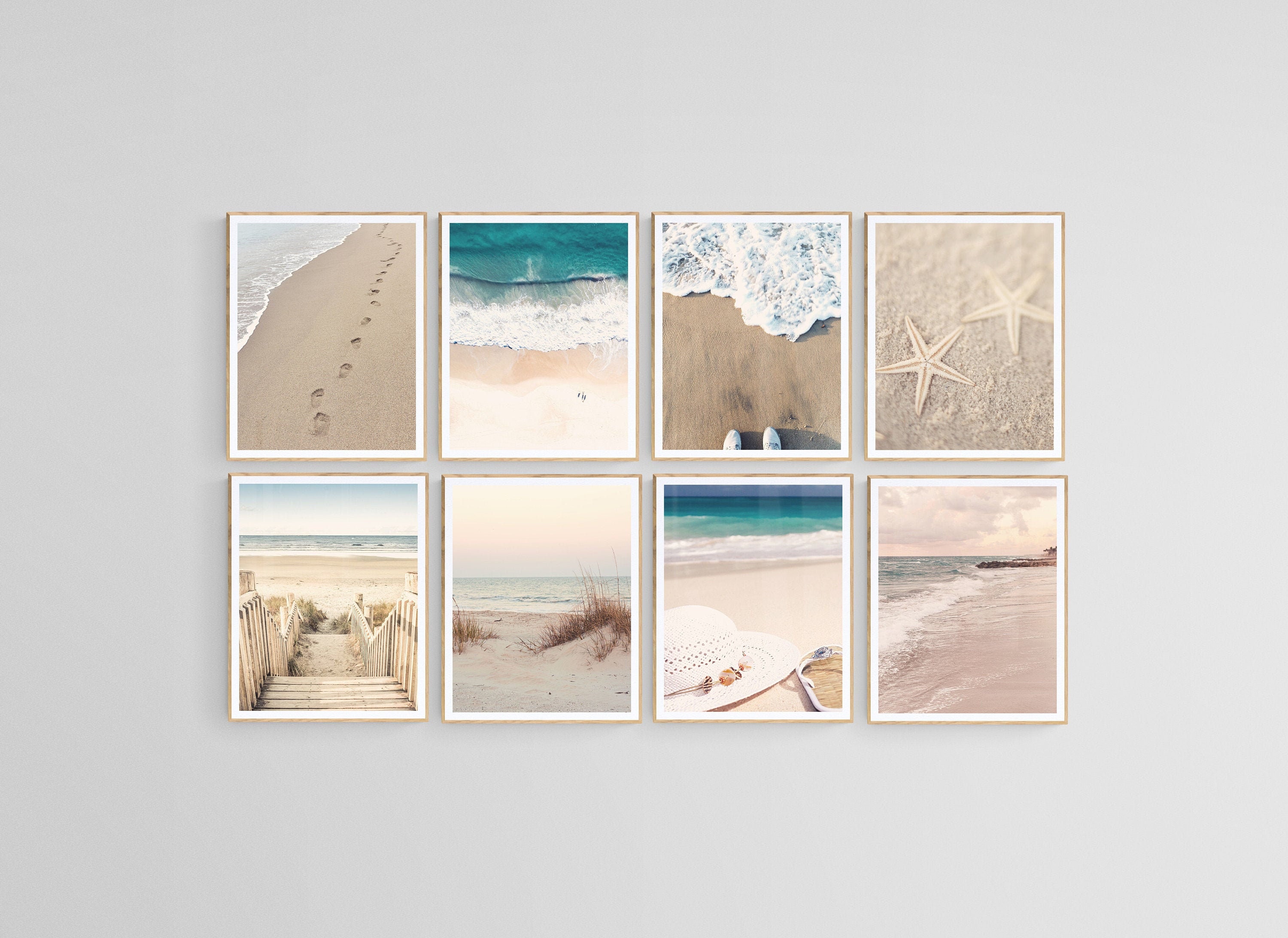 Beach Gallery Wall Ocean Wall Art Beach House Decor Boho - Etsy