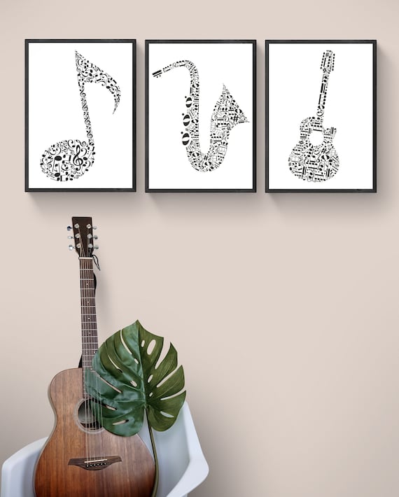 Black And White Music Paintings