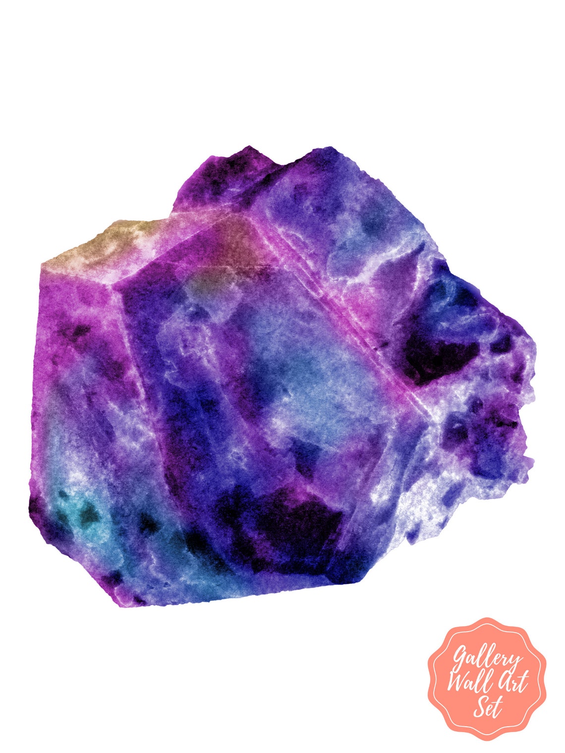 Amethyst Wall Decor Amethyst Crystal Art Gemstone Wall - Etsy