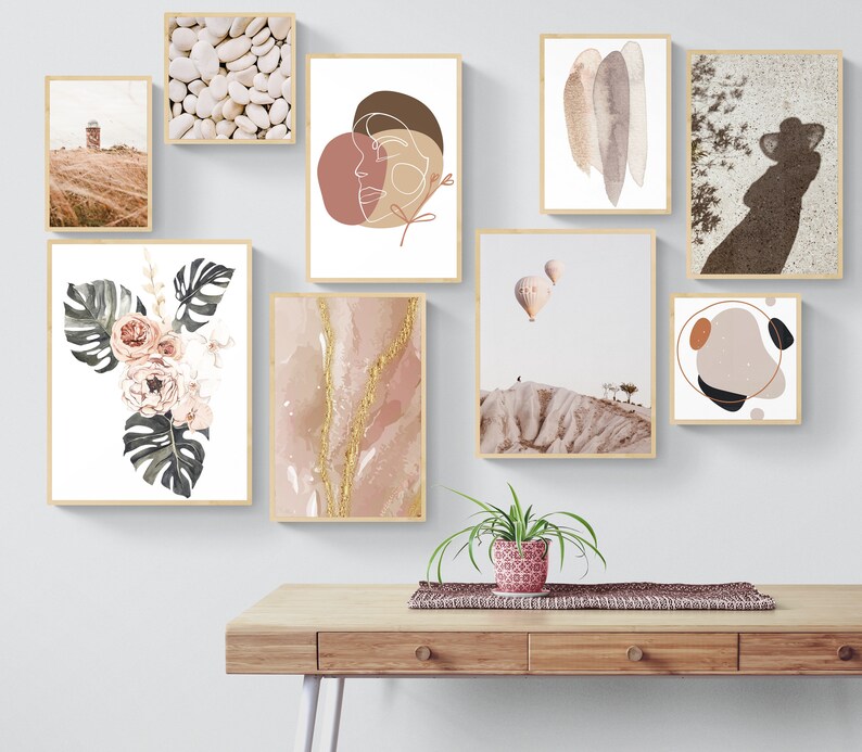 Neutral Gallery Wall Boho Gallery Wall Set Bohemian Wall - Etsy
