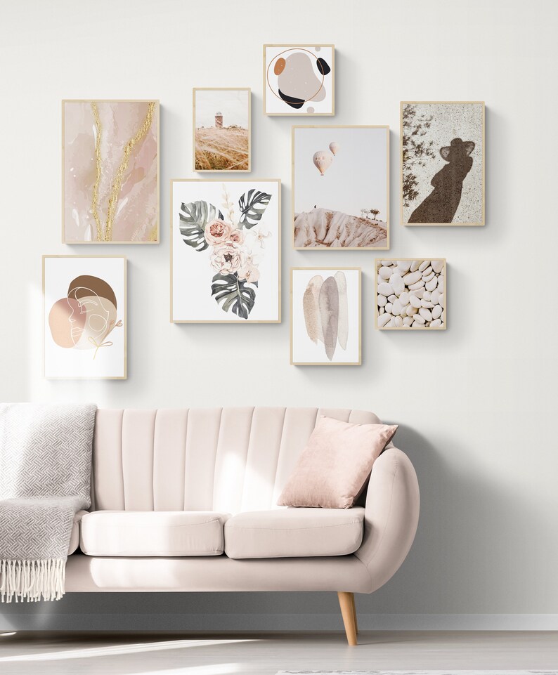Neutral Gallery Wall Boho Gallery Wall Set Bohemian Wall - Etsy