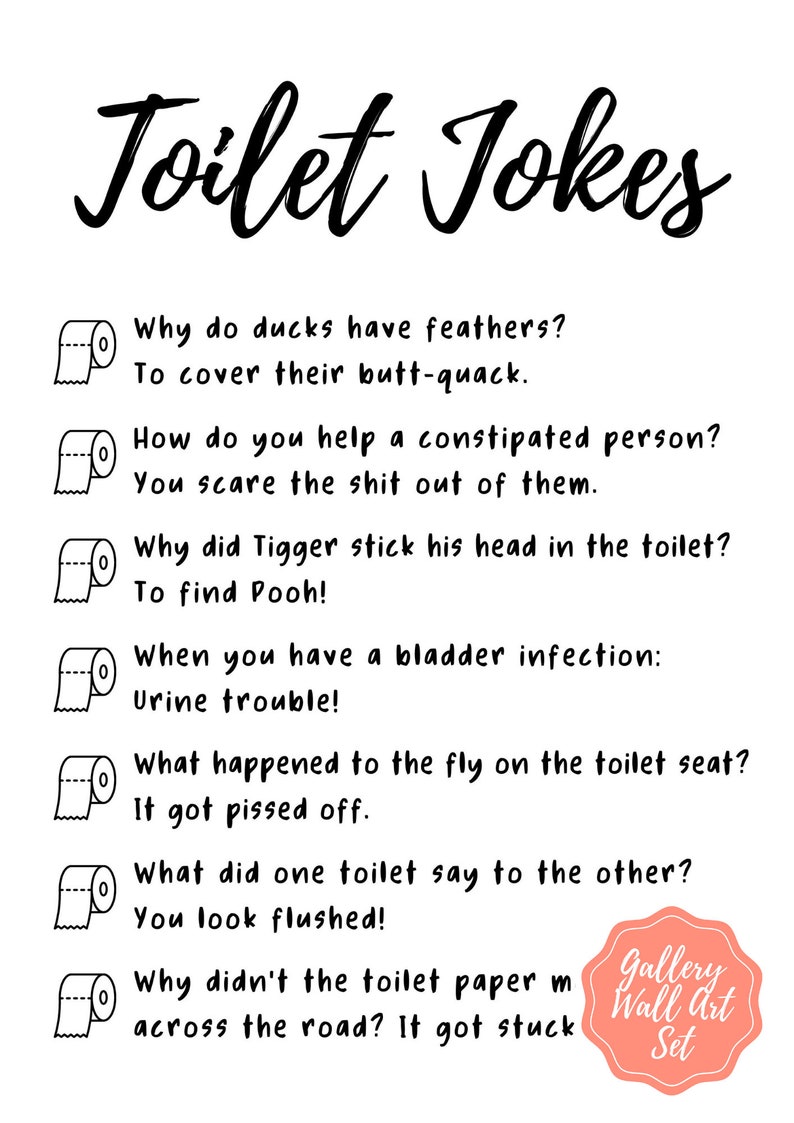 Toilet Gallery Wall Bathroom Wall Decor Toilet Jokes Funny - Etsy