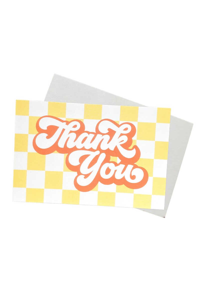25ct. Checkered Thank You Card - Etsy