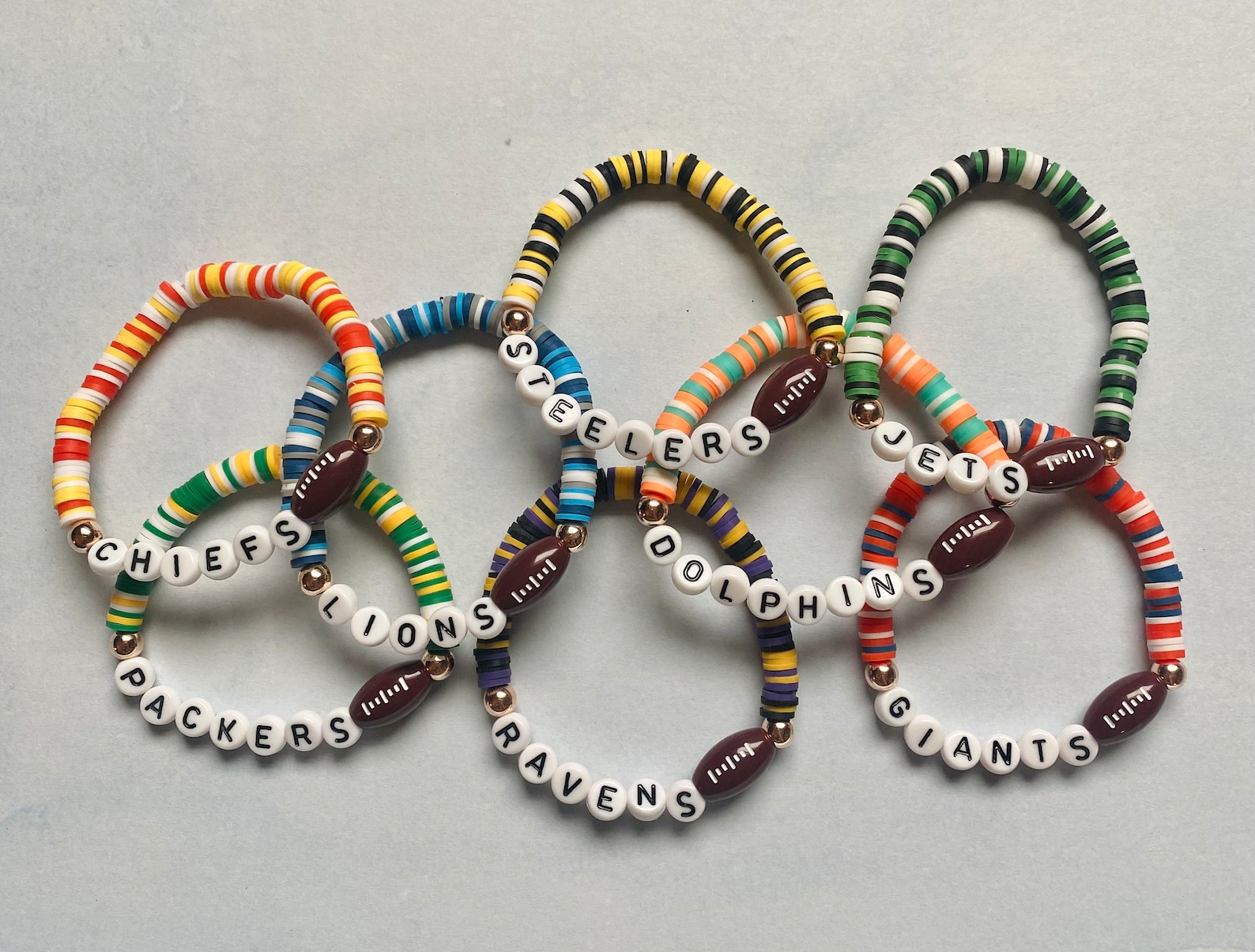 Football Team Color Bracelet - Etsy