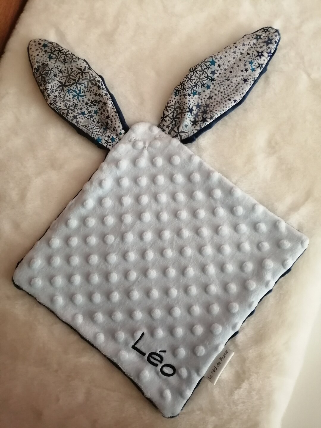 Flat Comforter Rabbit Minky / Liberty Embroidered "leo" - Etsy