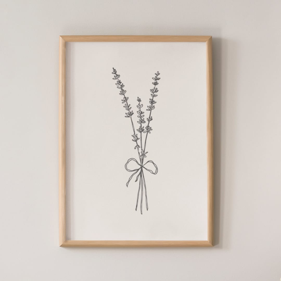 Lavender Botanical Bouquet Print | Lavender Botanical Print | Vintage ...