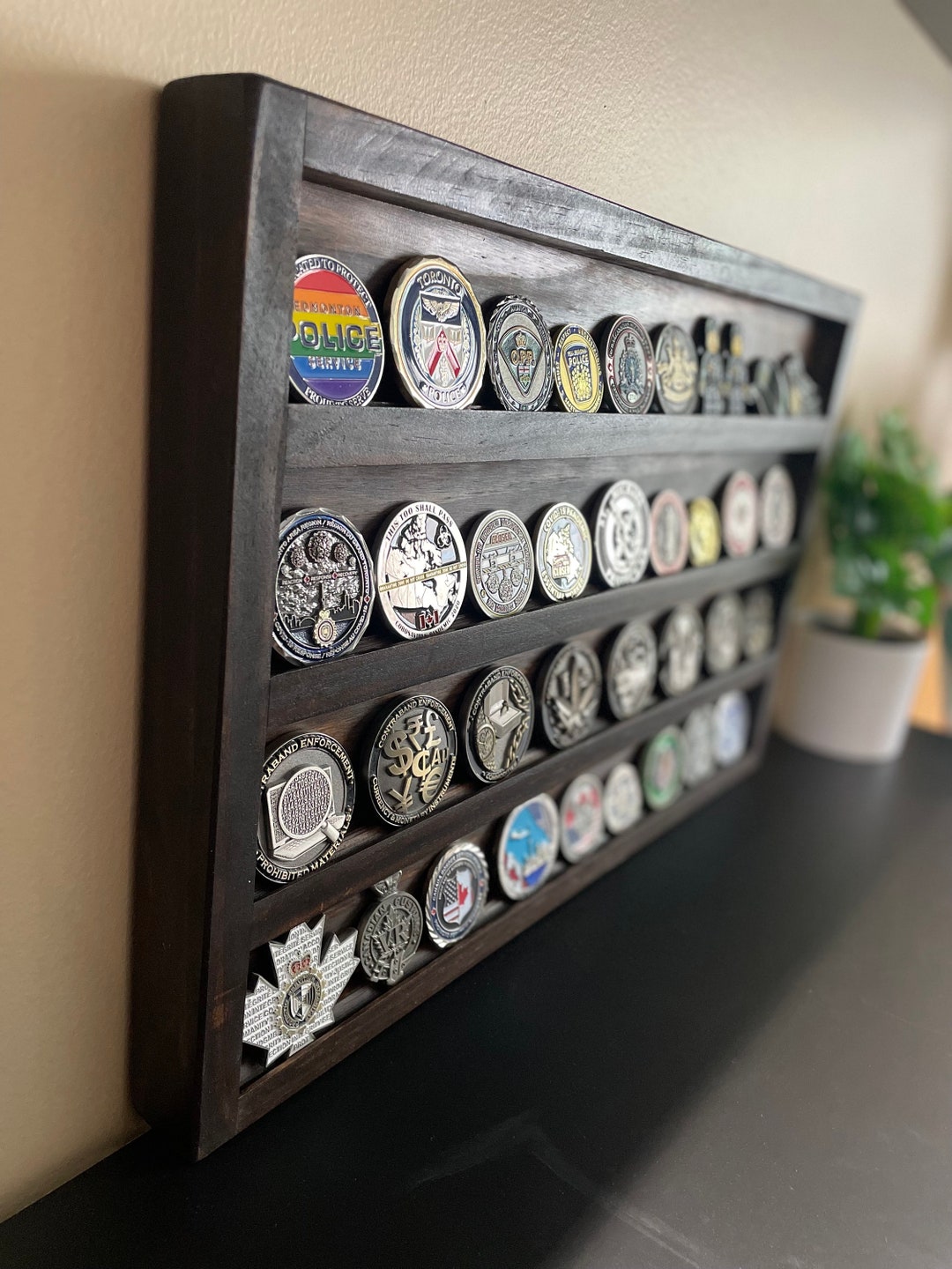 Challenge Coin Holder Wall Mount | Law Enforcement | Military Coin ...