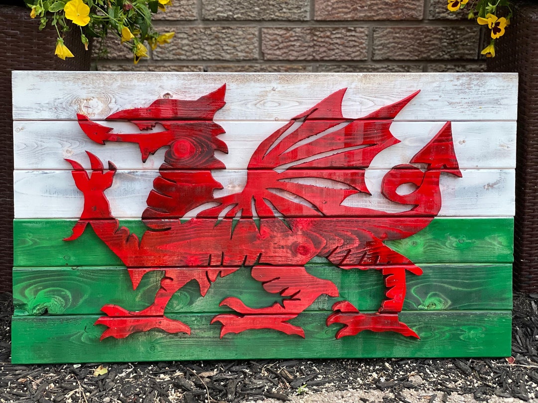 3D Wales Flag | Cottage Backyard Porch Decor | Wales | Wood Flag ...