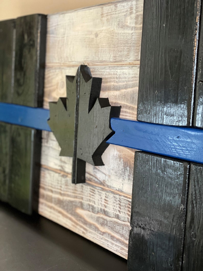 3D Wooden Canadian Thin Red Line Flag Firefighter - Etsy Canada