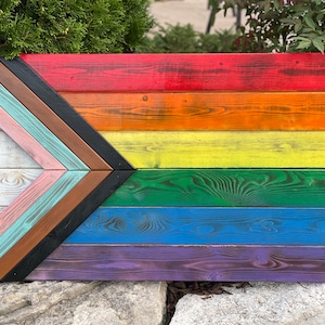 3D Wooden Progress Pride Flag | All Inclusive Pride Flag | Pride Flag ...