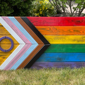 3D Wooden Progress Pride Flag | All Inclusive Pride Flag | Pride Flag ...