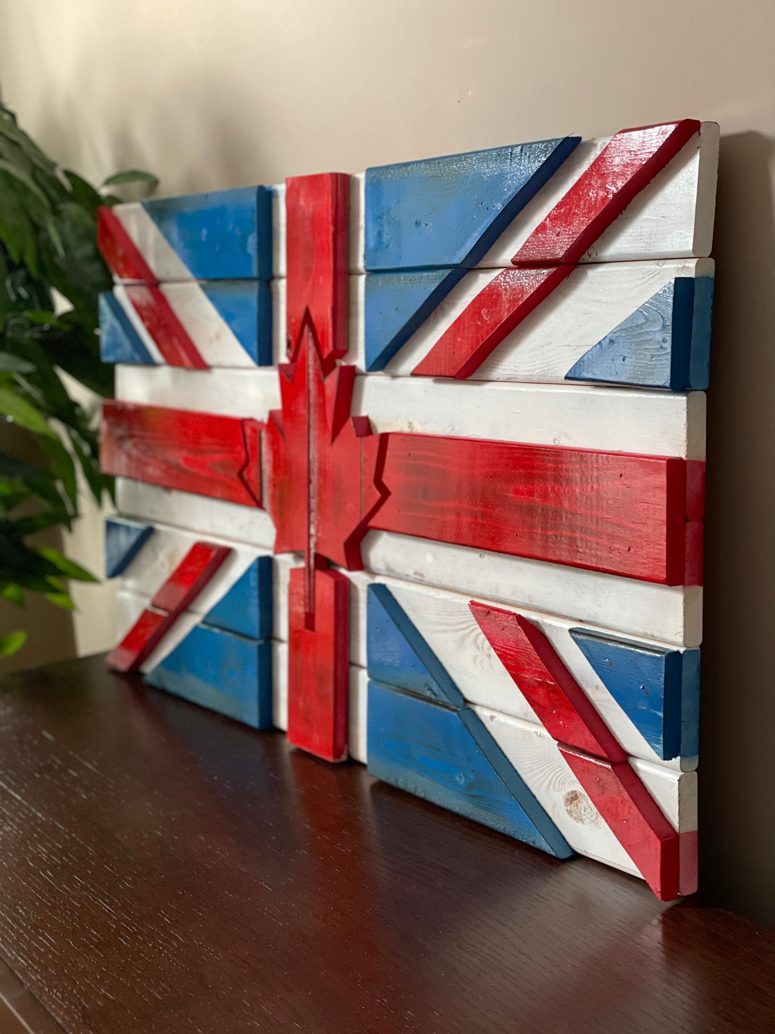 3D Wooden Union Jack/canada Flag | Cottage Backyard Decor | England ...