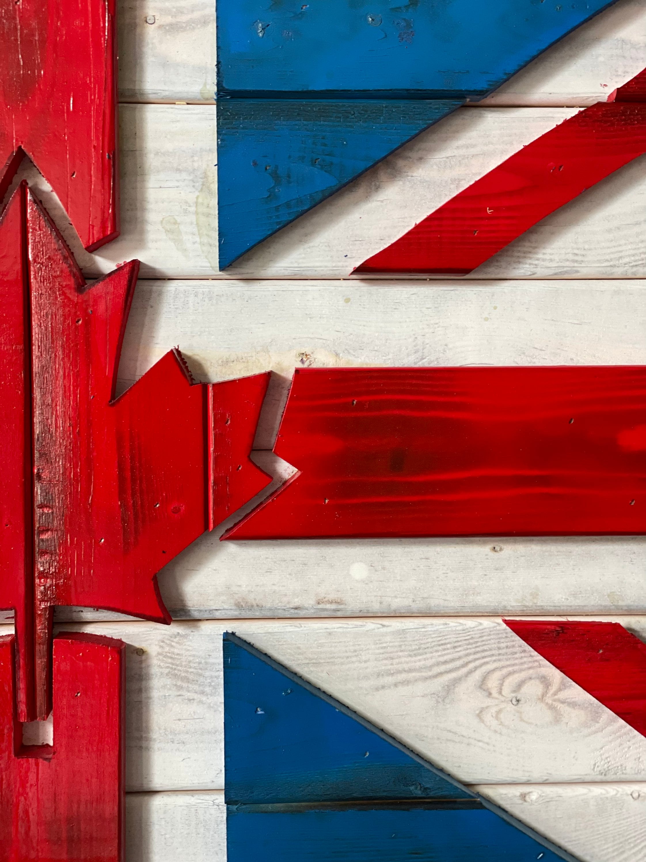 3D Wooden Union Jack/canada Flag | Cottage Backyard Decor | England ...