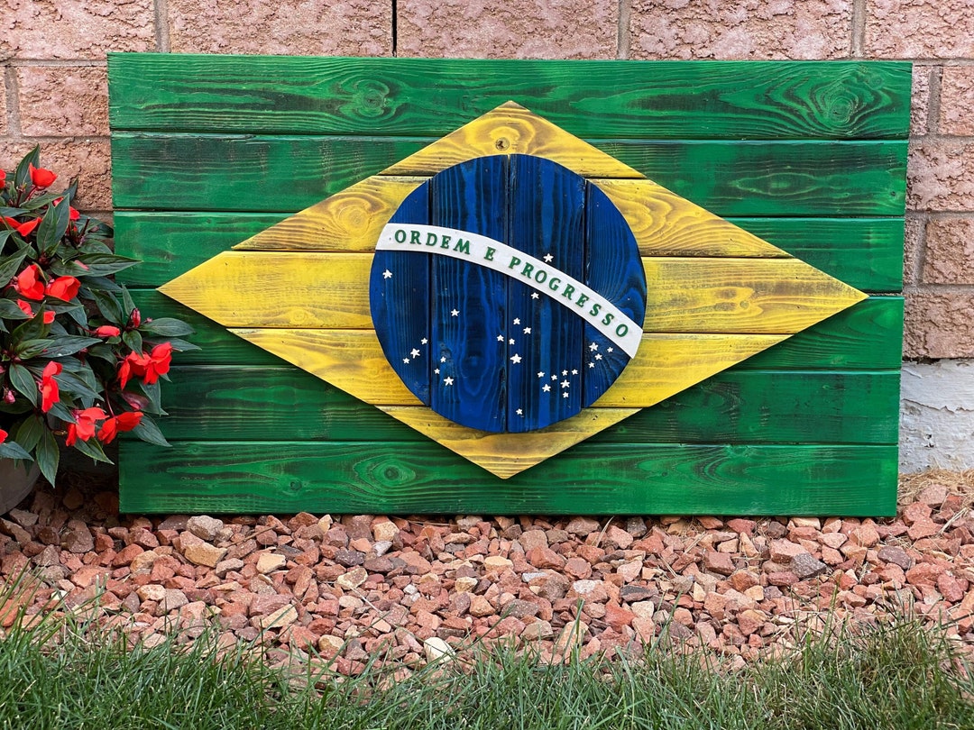 3D Wooden Brazilian Flag | Brazil Flag | Cottage Backyard Porch Decor ...