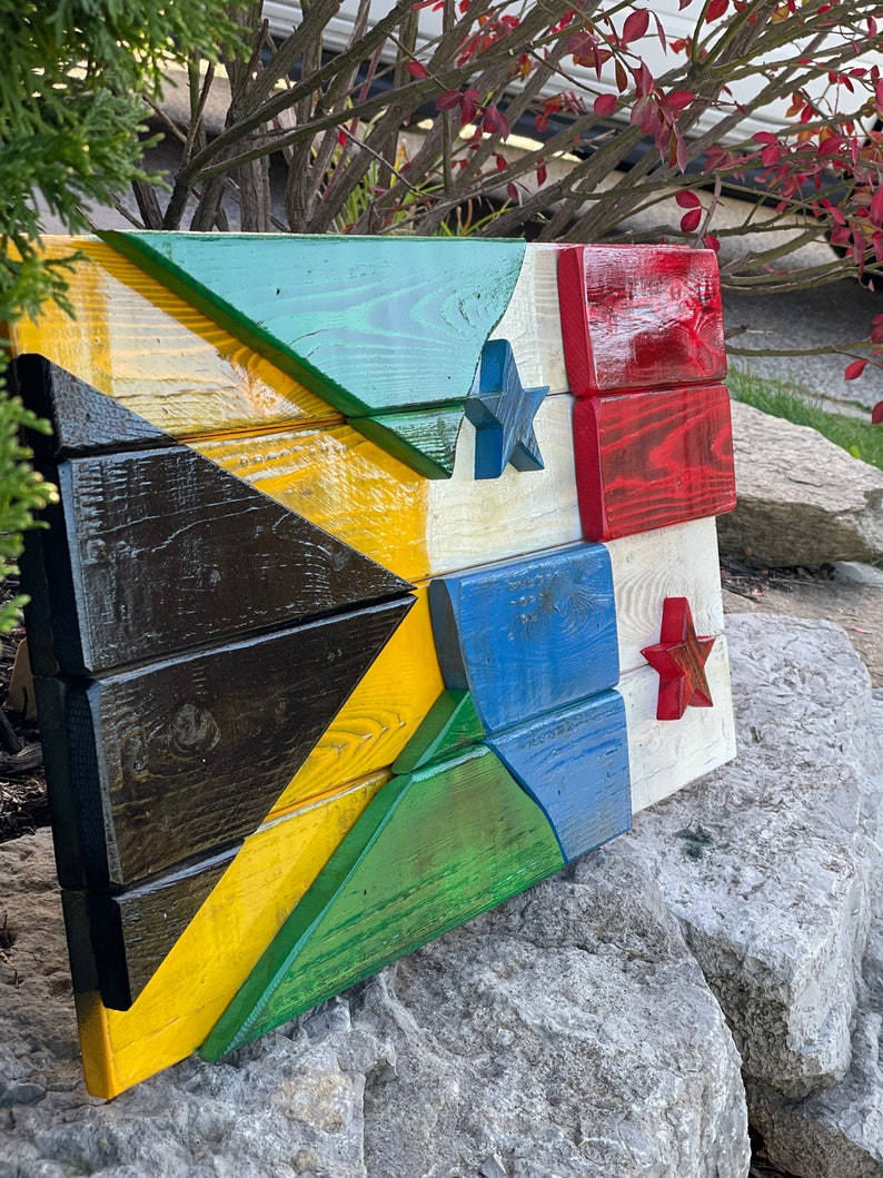3D Jamaican/trinidad Flag | Backyard Porch Decor | Jamaica | Trinidad ...