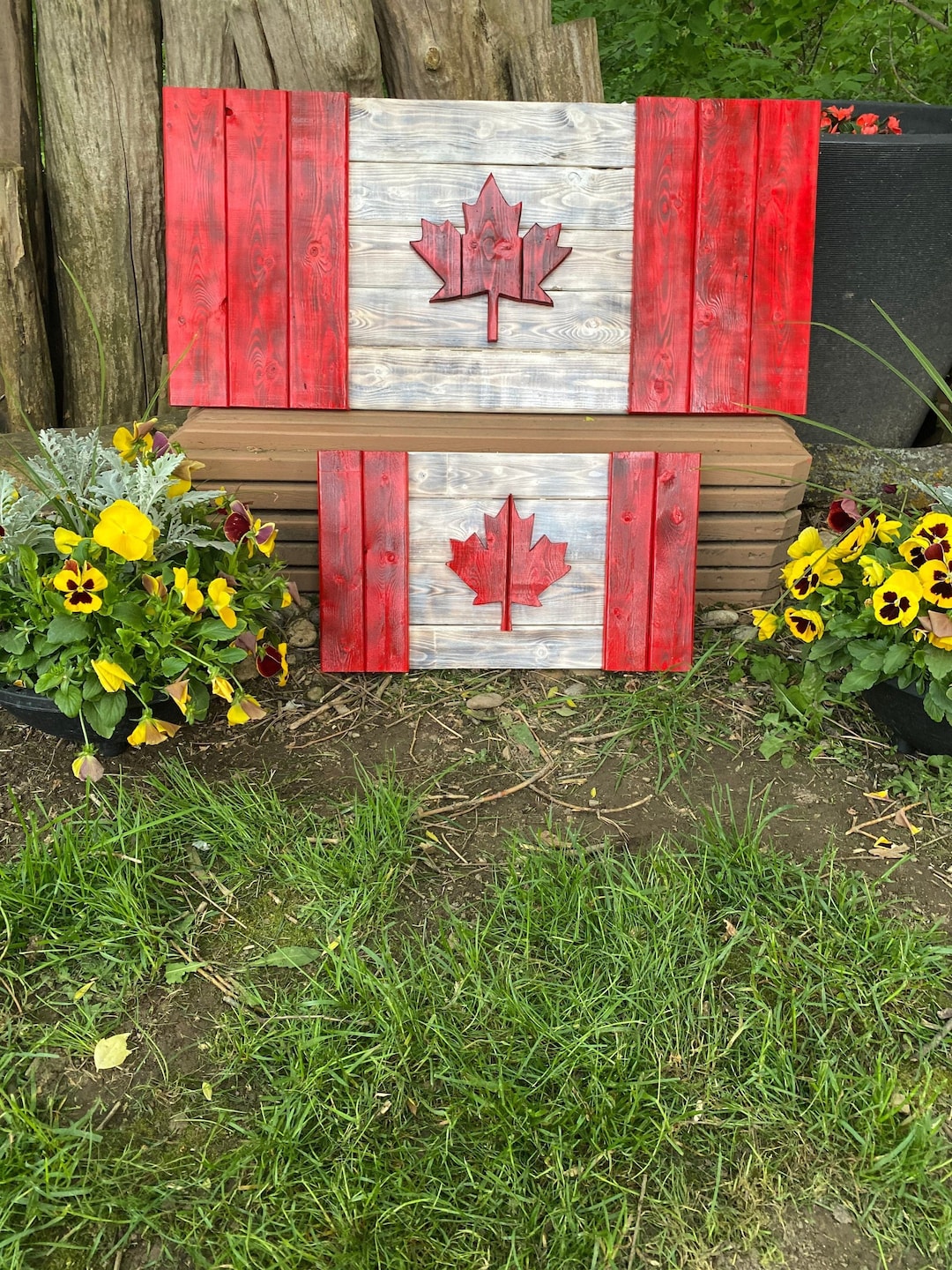 3D Wooden Canadian Flag Cottage Backyard Porch Decor Canada Wood Flag ...