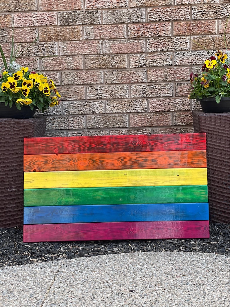 Wooden Pride Flag Cottage Backyard Porch Decor Pride | Etsy