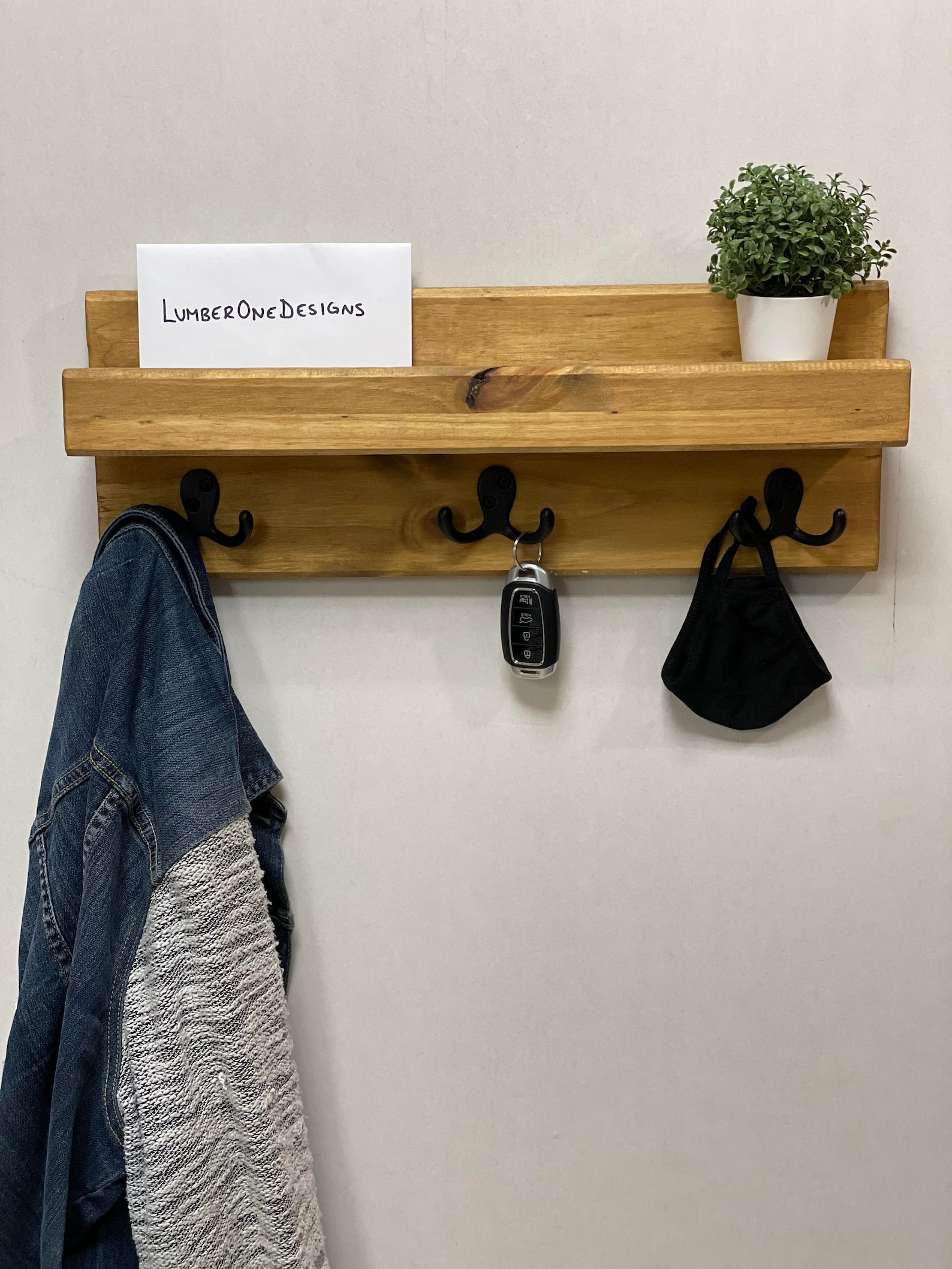 Entryway Organizer Key hook and hanger Coat rack with | Etsy