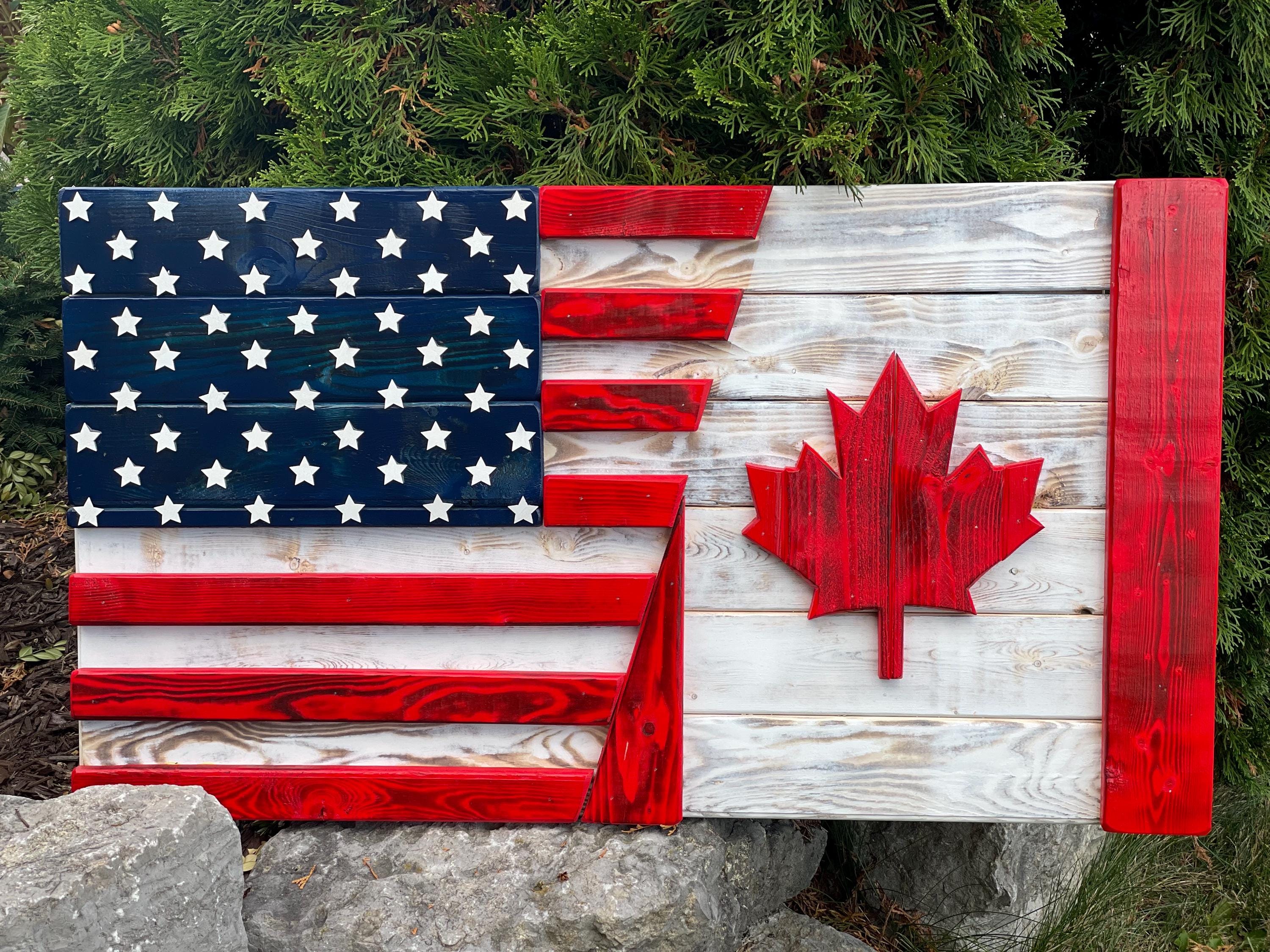 3D Wooden Canadian Flag | Cottage Backyard Porch Decor | Canada | Wood ...