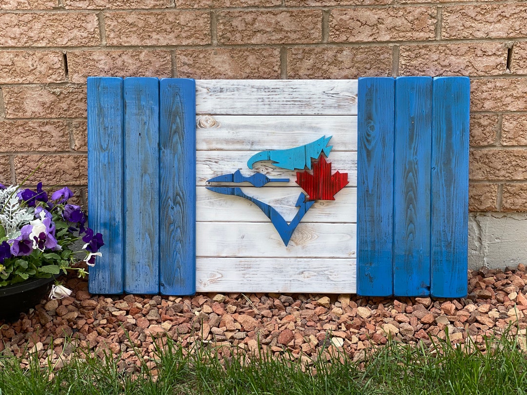 3D Wooden Toronto Blue Jays Flag MLB Blue Jays Baseball Cottage ...