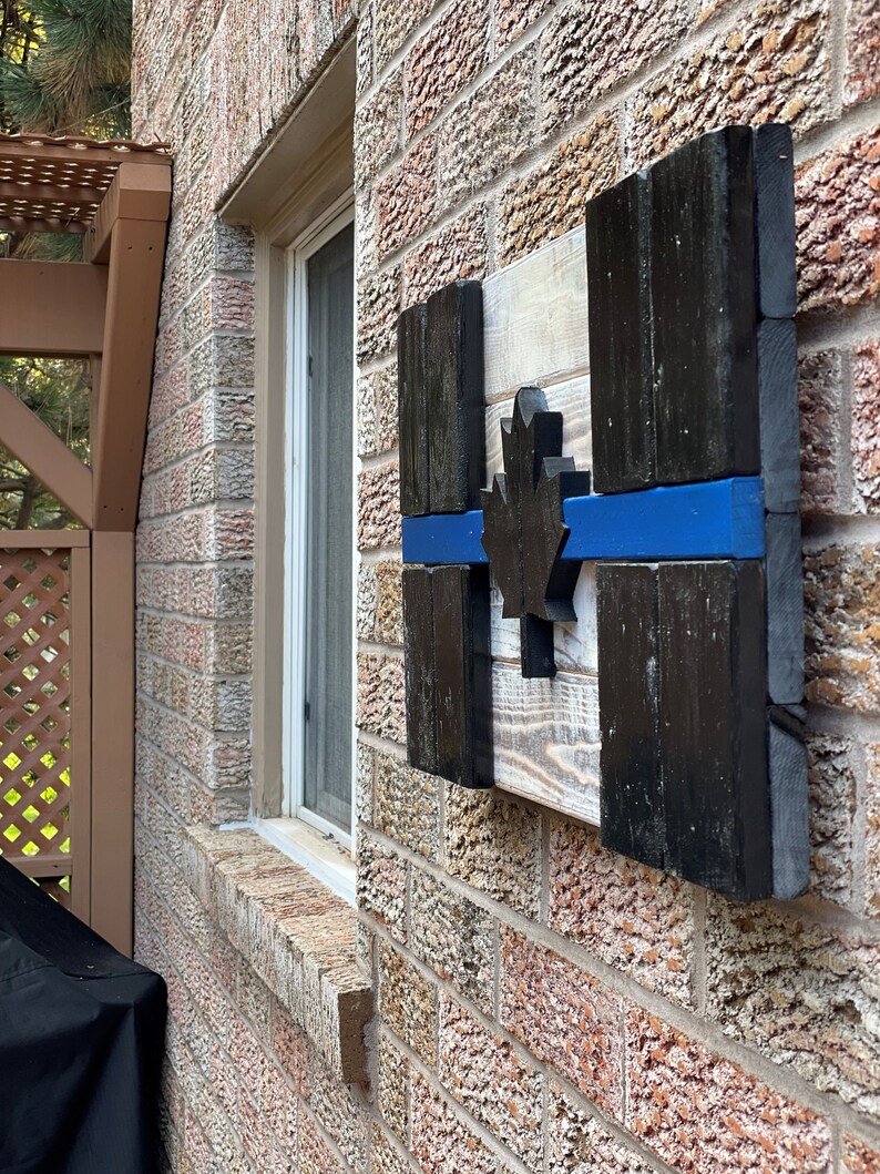 3D Wooden Canadian Thin Red Line Flag Firefighter - Etsy Canada