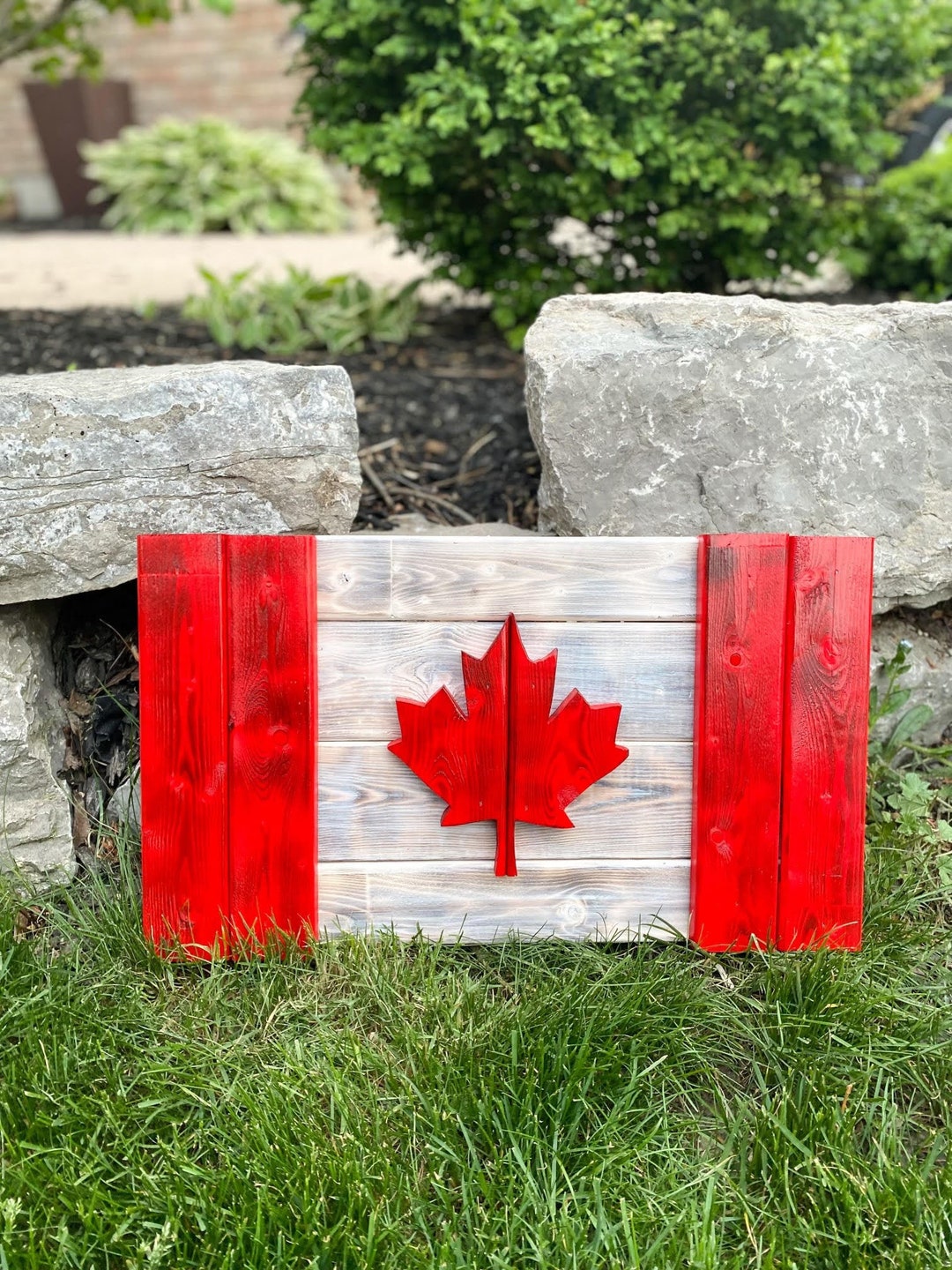 3D Wooden Canadian Flag Cottage Backyard Porch Decor Canada Wood Flag ...