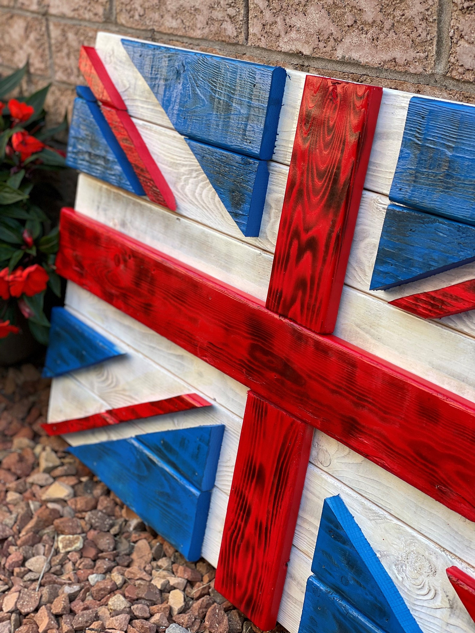 3D Wooden Union Jack Flag United Kingdom Cottage Backyard - Etsy