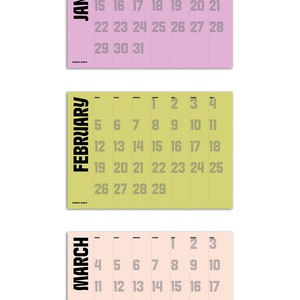 Simple & Modern 2024 A3 Printable Calendar Colour - Etsy Australia