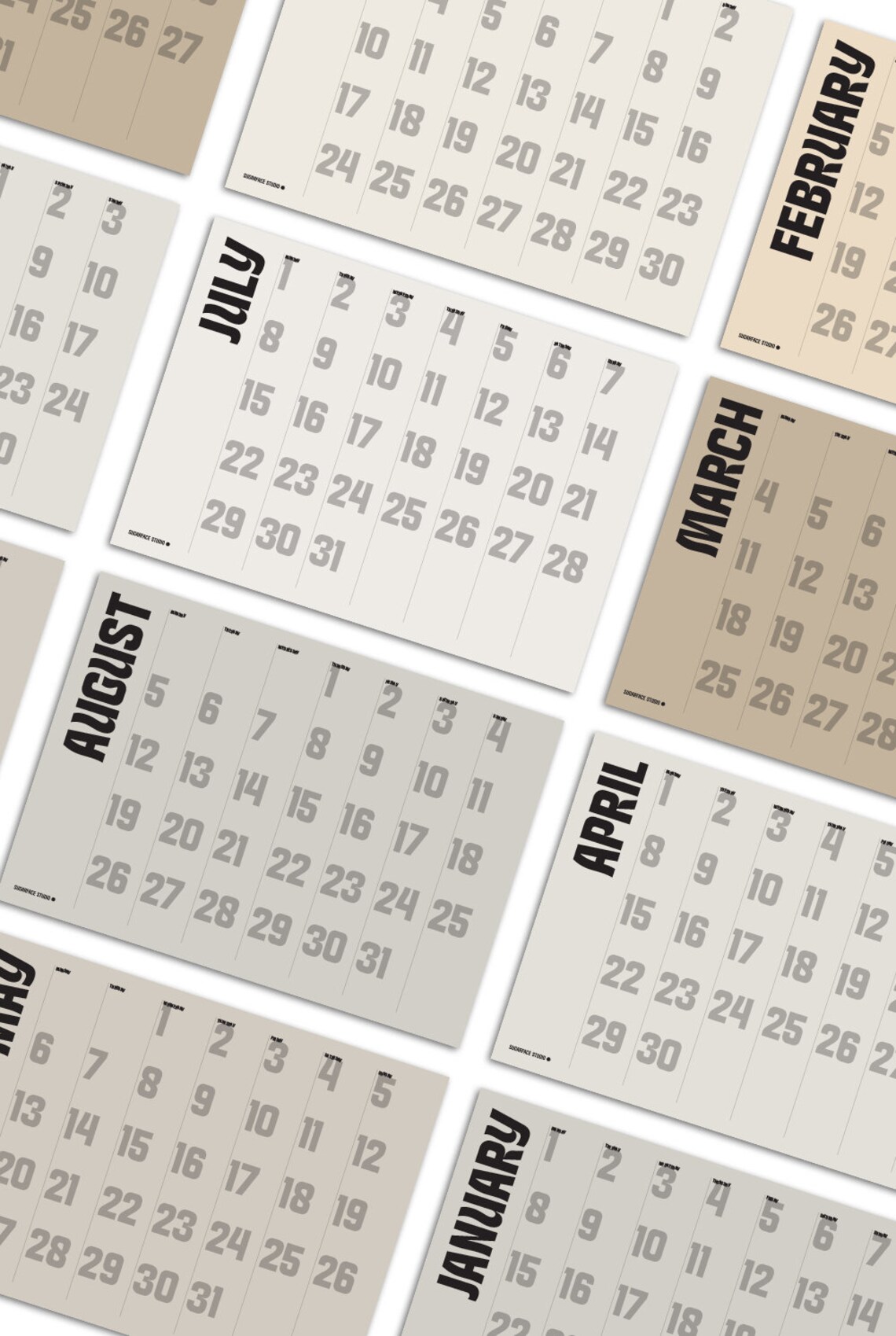 Simple & Modern 2024 A3 Printable Calendar Neutral - Etsy Australia