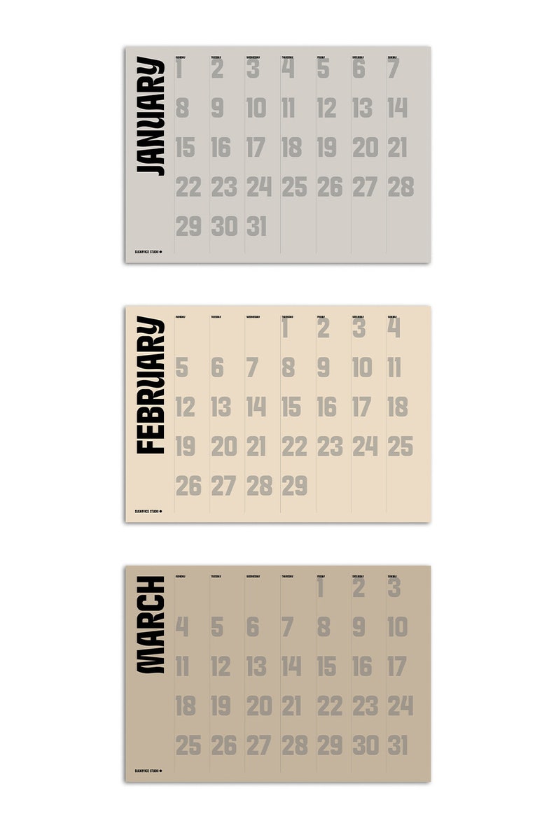 Simple & Modern 2024 A3 Printable Calendar Neutral - Etsy Australia