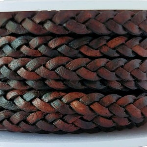 3 MM Flat Braided Genuine Leather String Cord, Rope for Jewelry Making ...