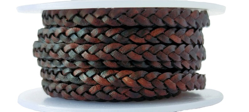 3 MM Flat Braided Genuine Leather String Cord, Rope for Jewelry Making ...