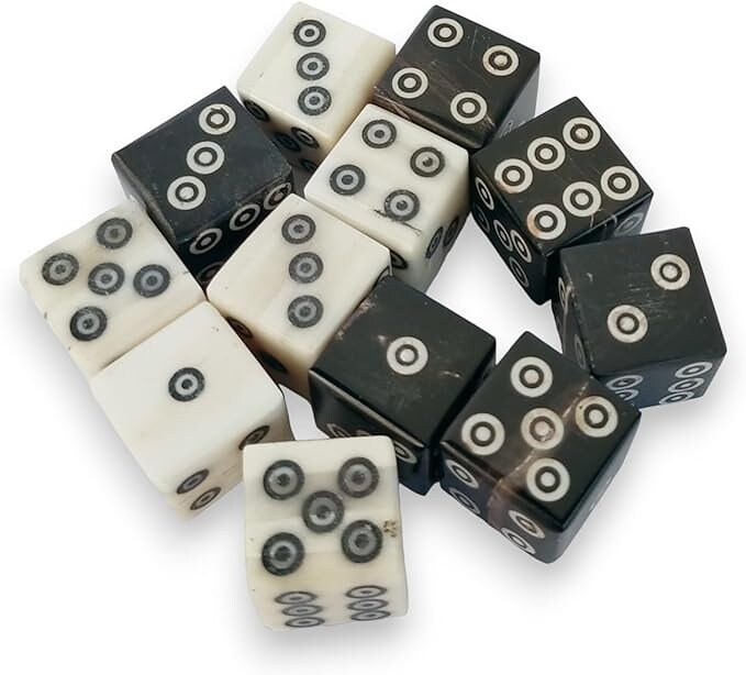 D6 Viking/medieval Betting Bone and Horn Dice Set of 12 Pcs - 9/16 Inch ...