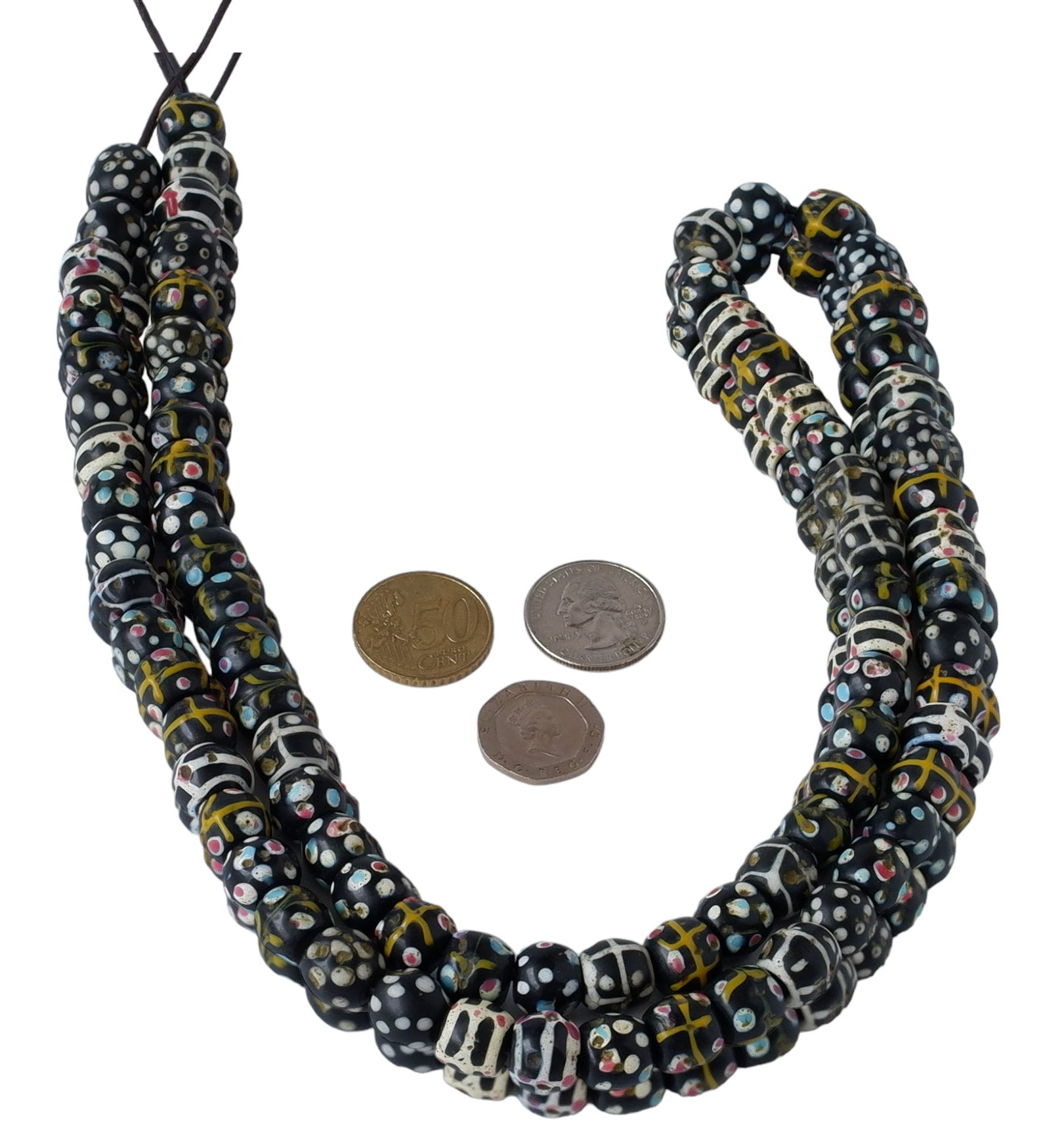 80 Rare Antique Venetian Skunk Beads Eye Beads Vintage African Glass ...