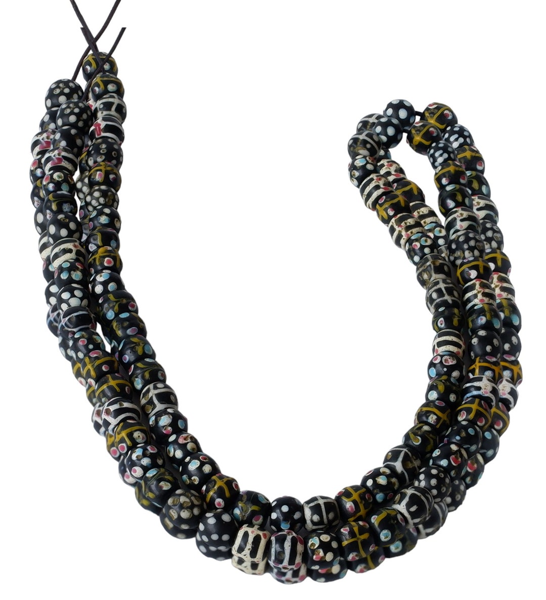 80 Rare Antique Venetian Skunk Beads - Eye Beads - Vintage African ...