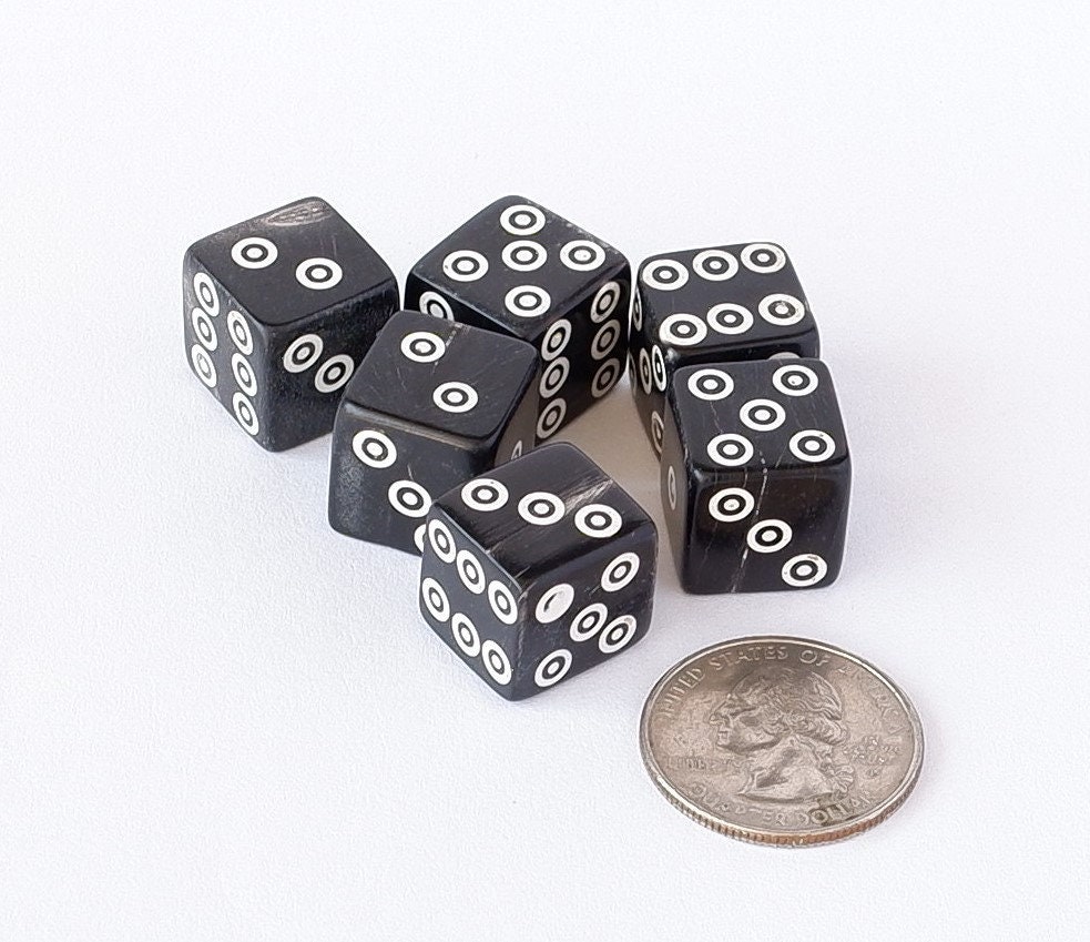 D6 Large Medieval Horn Dice Set of 6-9/16 Inch 14-15 Mm Handmade ...