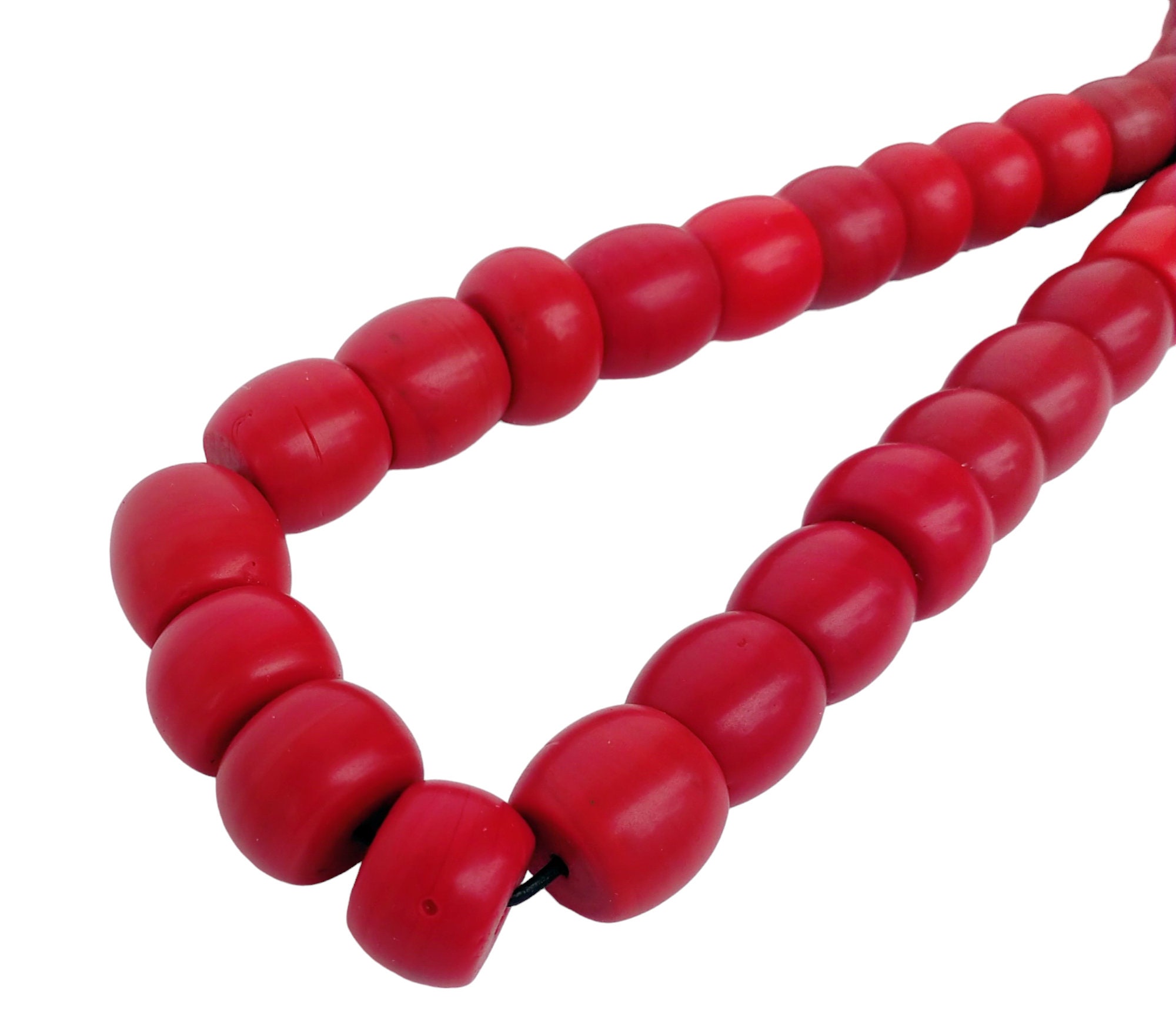 A 30" Strand of Mediterranean Precious Coral Beads - Antique Trade Bead ...