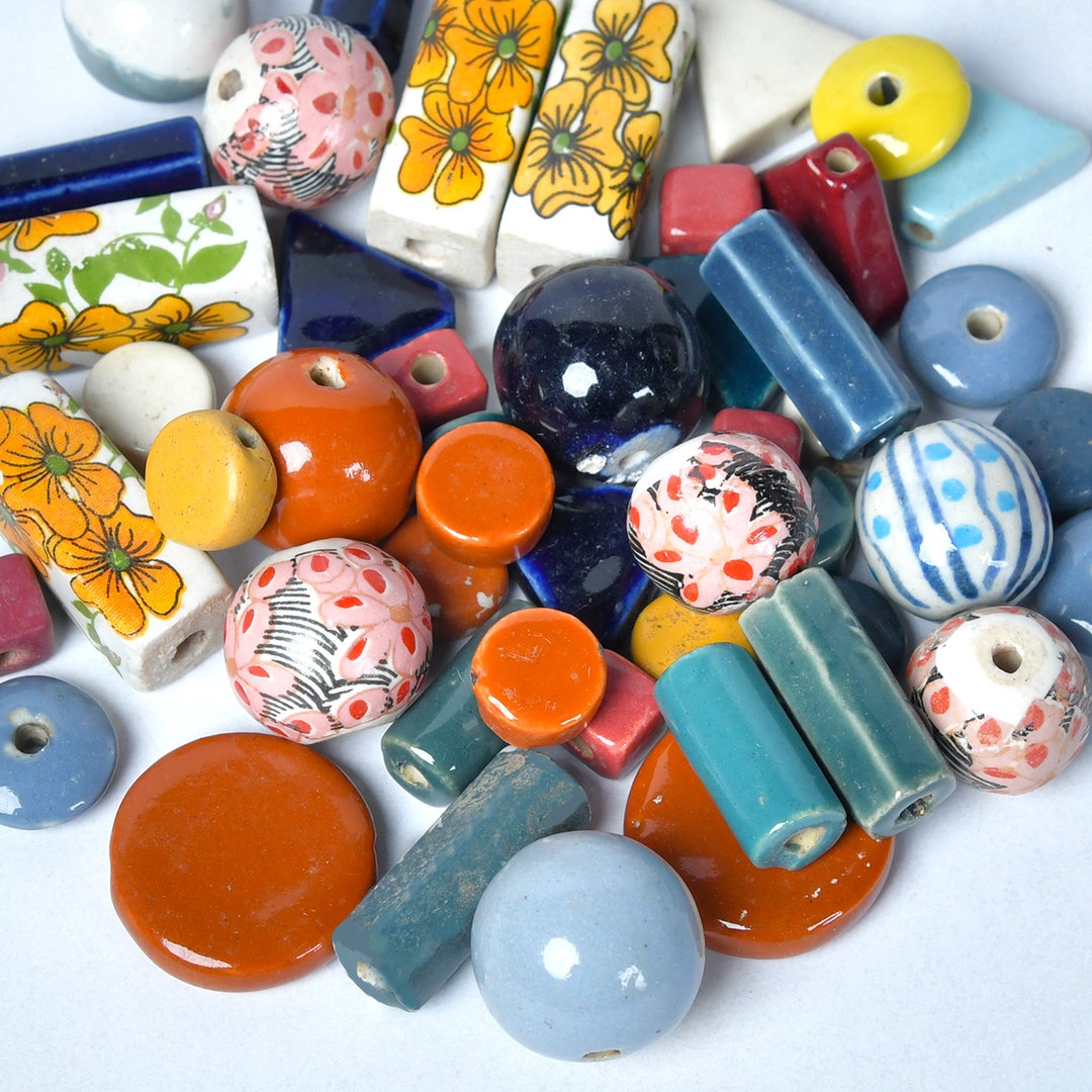 Ceramic Beads Assorted Colors and Shapes, 1/2 Pound Bag - Etsy