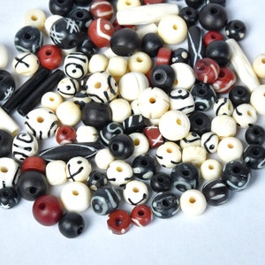 130 Pcs Assorted Bone Beads - Native American and Indian Bead Supplies - Ox Bone Hairpipe Beads ...