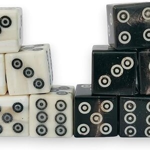 D6 Viking/medieval Betting Bone and Horn Dice Set of 12 Pcs - 9/16 Inch ...