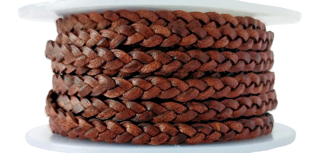 3 MM Flat Braided Genuine Leather String Cord, Rope for Jewelry Making ...