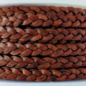 3 MM Flat Braided Genuine Leather String Cord, Rope for Jewelry Making ...