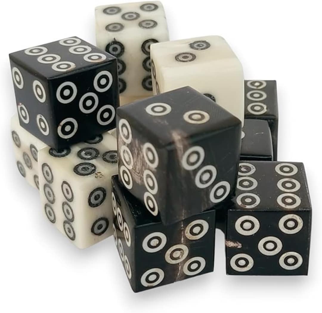 D6 Viking/medieval Betting Bone and Horn Dice Set of 12 Pcs - 9/16 Inch ...