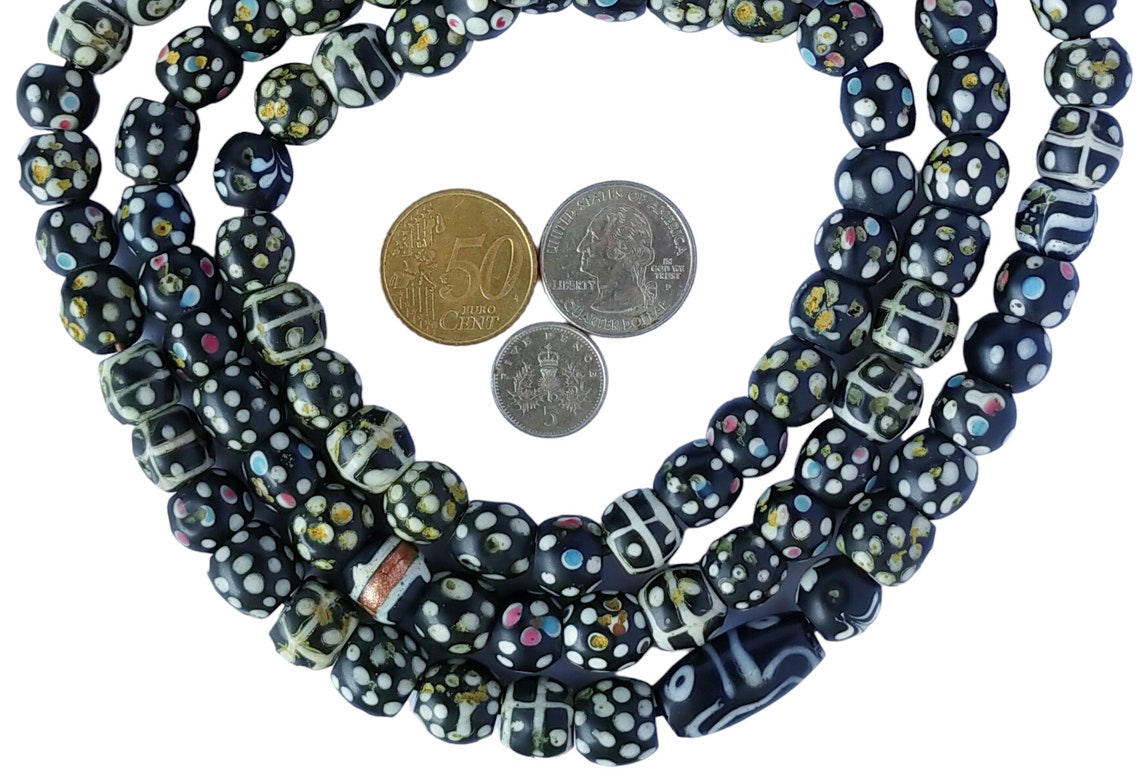 40 Inches Long Strand of Antique Venetian Skunk Beads Eye - Etsy