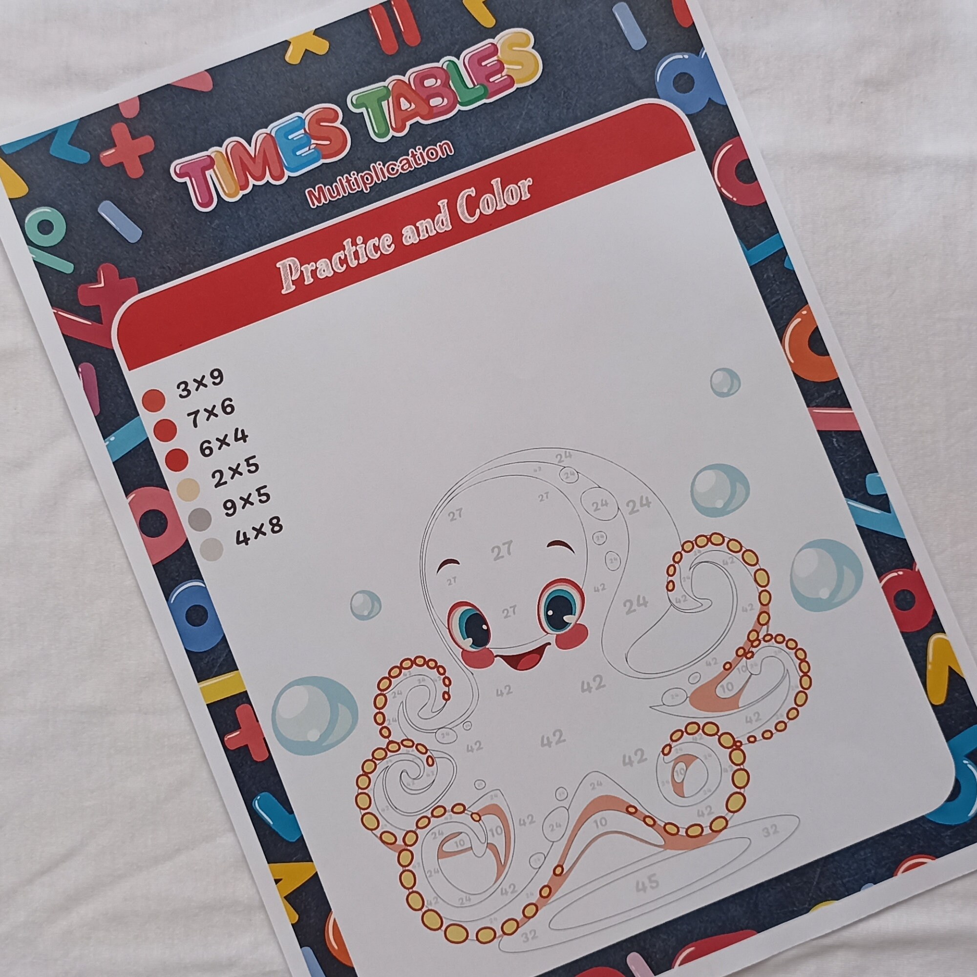 Times Tablescolor Sheet Multiplication Education - Etsy
