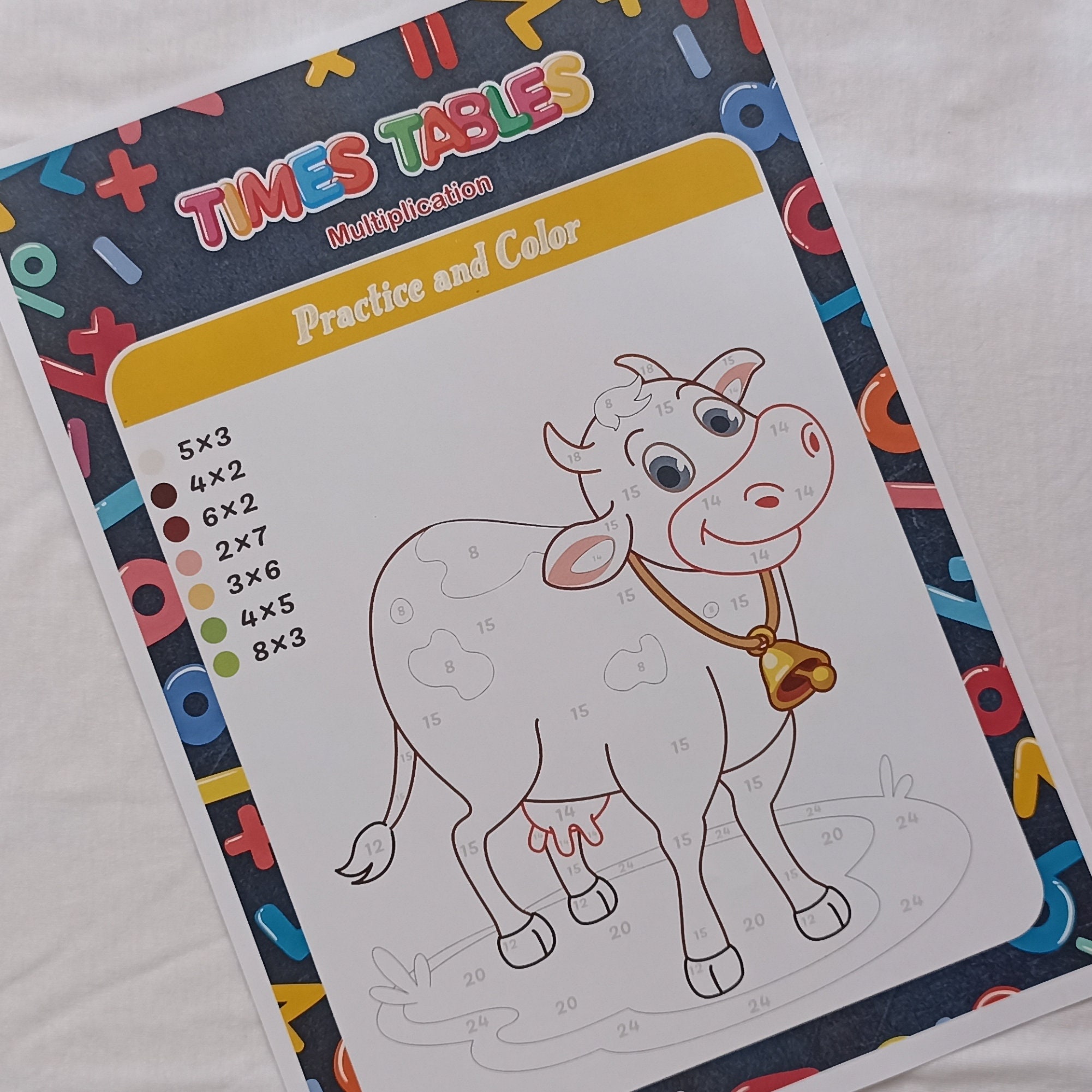 Times Tablescolor Sheet Multiplication Education - Etsy