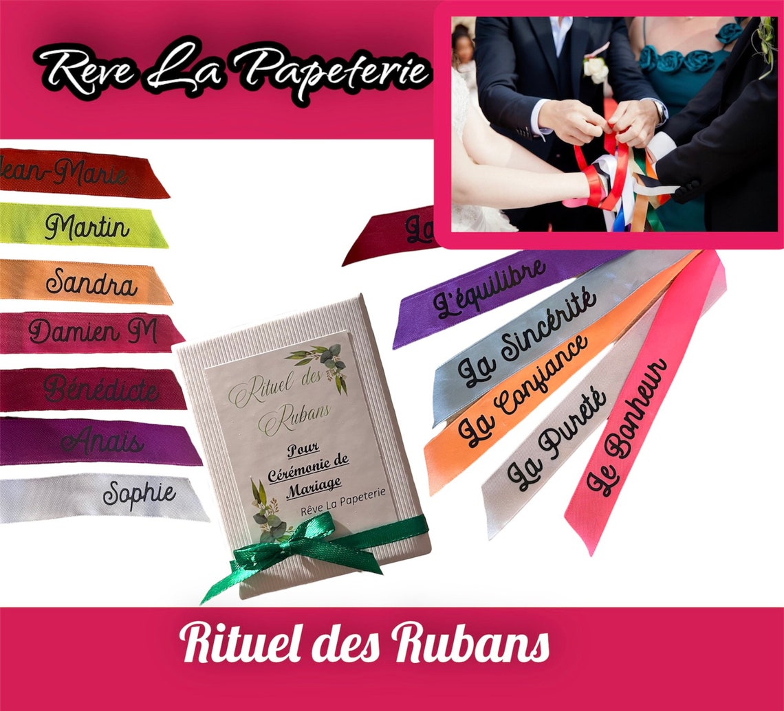 Rubans Rituels des Mains Liés/handfasting/cérémonie laïque Lot/ Rituel ...